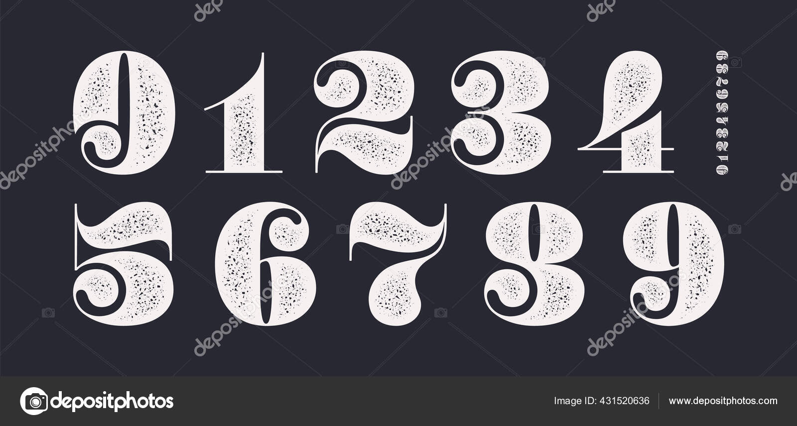 Number Font Font Numbers Classical French Didot Didone Style ...