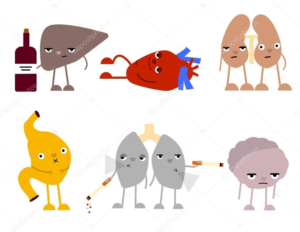 Diseased human organs. Stock Illustration by ©AnnaIsaeva #105475562