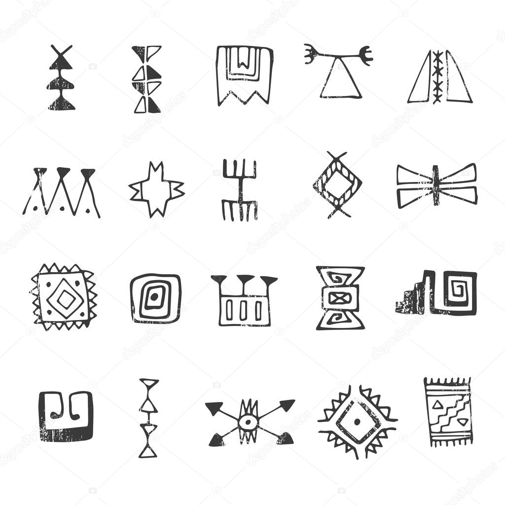 Set with ethnic symbols — Stock Vector © AnnaIsaeva #95346682