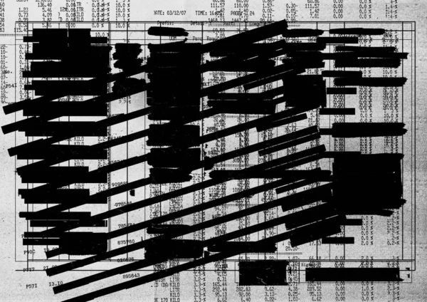 White redacted text on dark photocopy texture background Stock Photo by ...