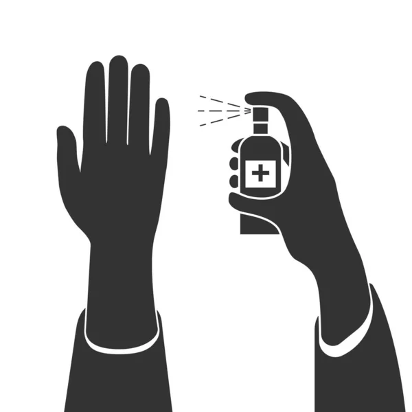 Use Sanitizer Hand Disinfection Vector Illustration Stock Vector by ...