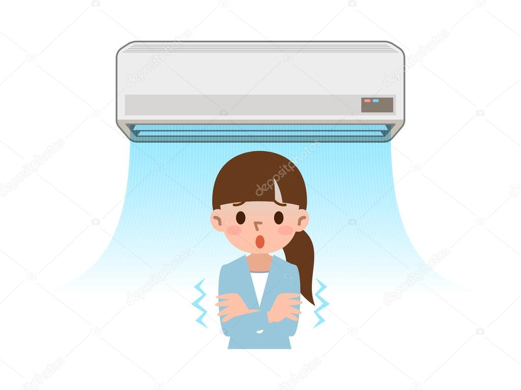 차가운 에어컨 바람의 여자를 원합니다 — 스톡 벡터 © Ankomando 113151208
