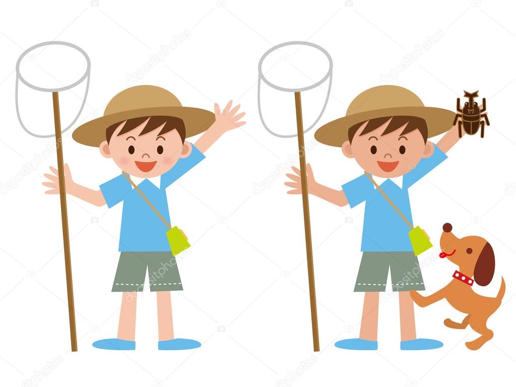 Insect collecting boy Stock Vector Image by ©ankomando #124029006