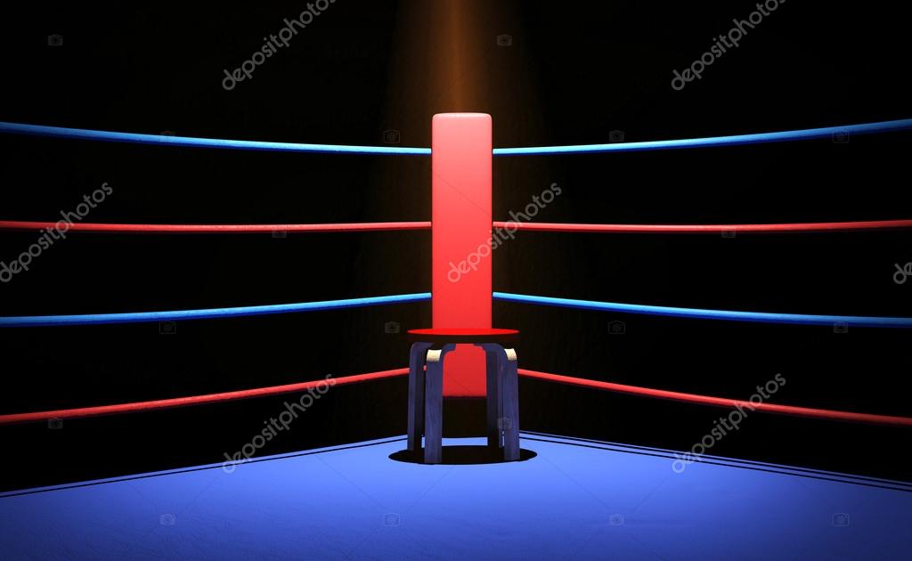 Boxing ring with chair at the corner — Stock Photo © geerati@gmail.com ...