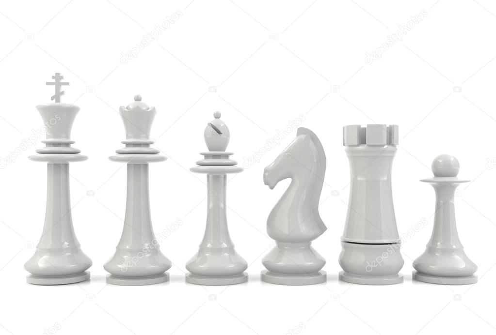 White chess pieces isolated Stock Photo by ©geerati@gmail.com 107152552
