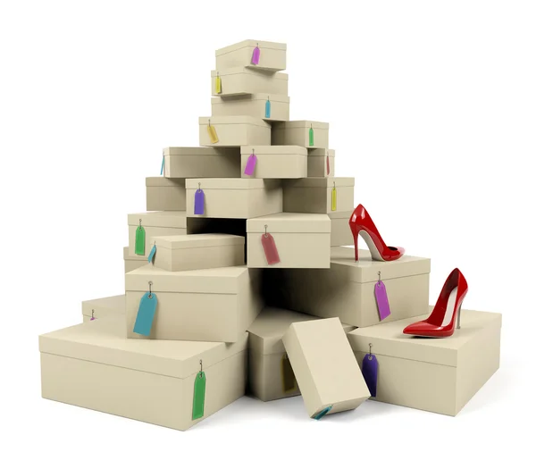 Stack of shoe boxes on a white background Stock Photo by ©alexma 68590813