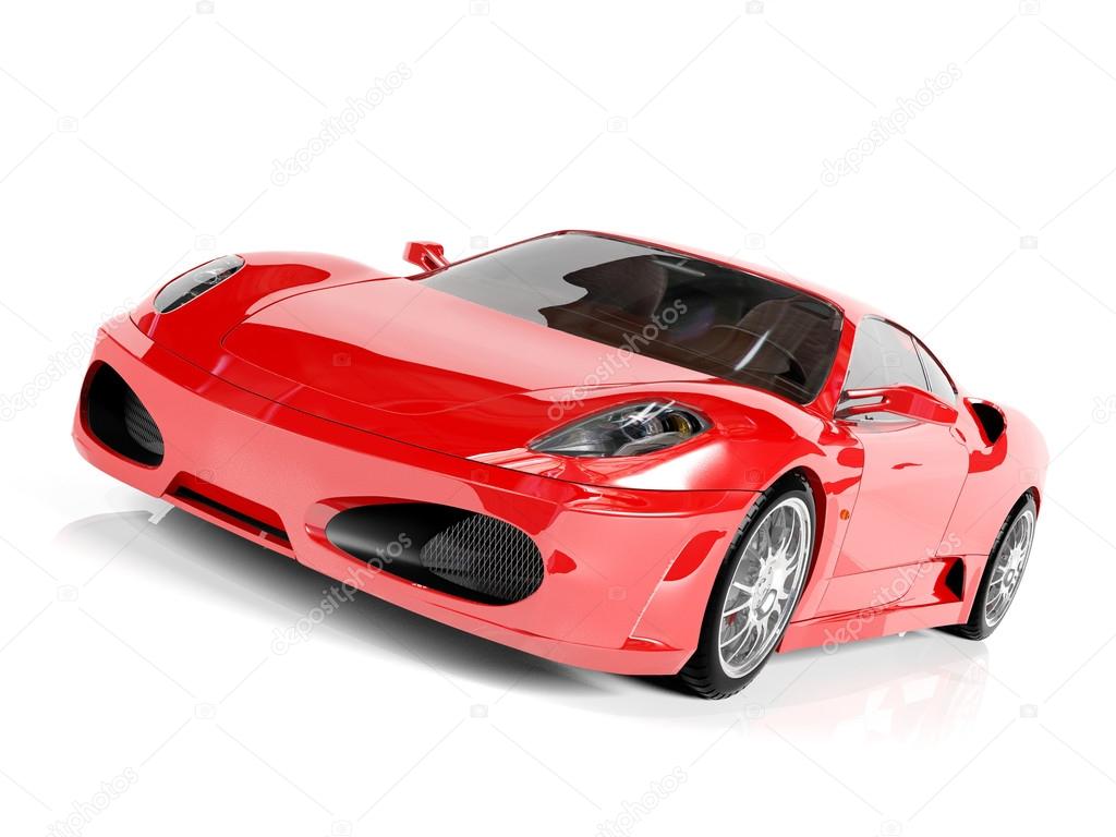 Red Sports Car White Background