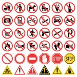 Set of Signs for Different Prohibited Activities Stock Vector Image by ...