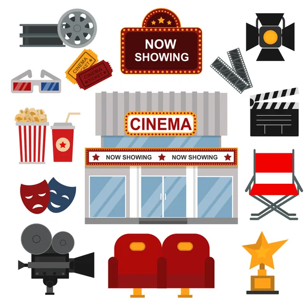 Iconos de símbolos de cine vector conjunto ilustración . Vector de ...