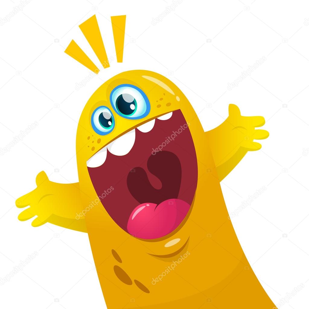 Image vectorielle Cartoon jaune blob monstre. Illustration vectorielle ...