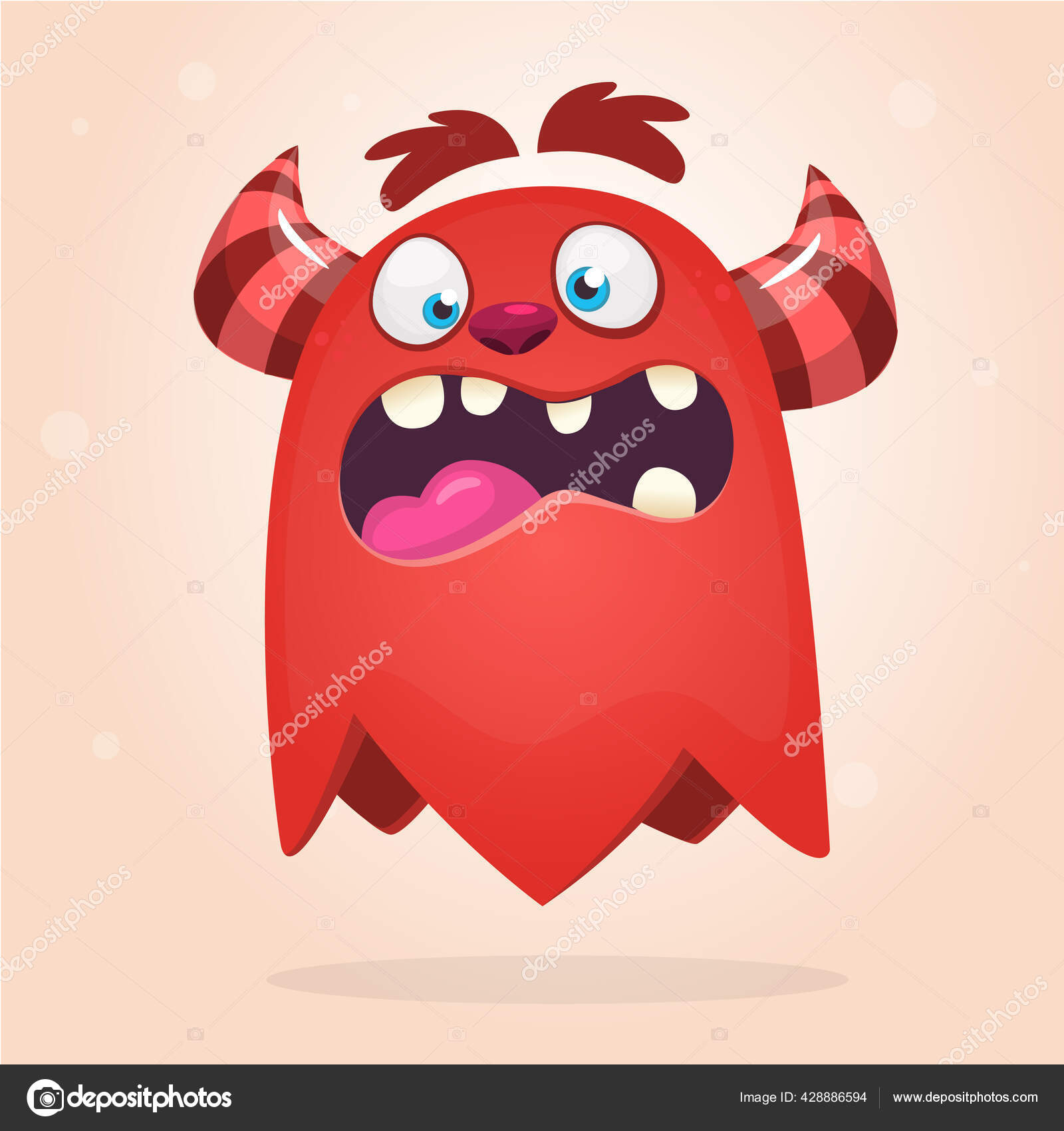 Rotes Monster Clipart Lustige Rote Monster Im Cartoonstil