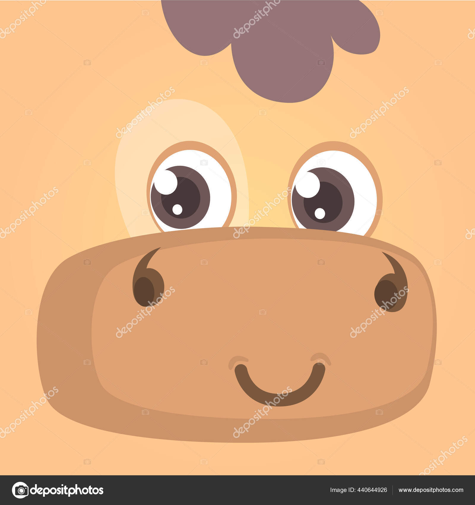 Cartoon Cow Face Avatar Vector Illustration Stock Vector Image by ...