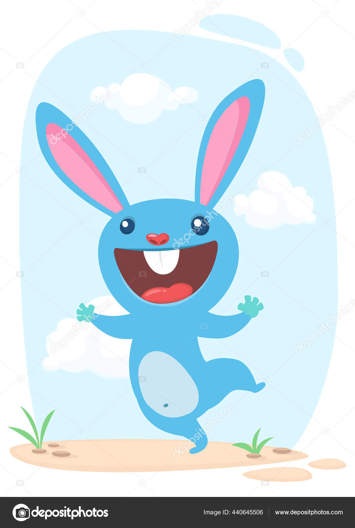 Carácter Conejo Dibujos Animados Ilustración Vectorial Aislado Vector ...