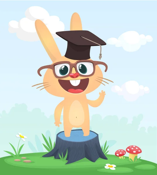 Cute Bunny Cartoon Wearing Eyeglasses Easter Vector Rabbit Illustration ...