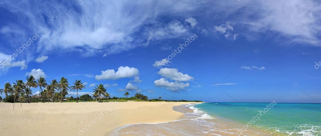 Playa tropical caribeña con hermosa arena blanca, agua turquesa y ...