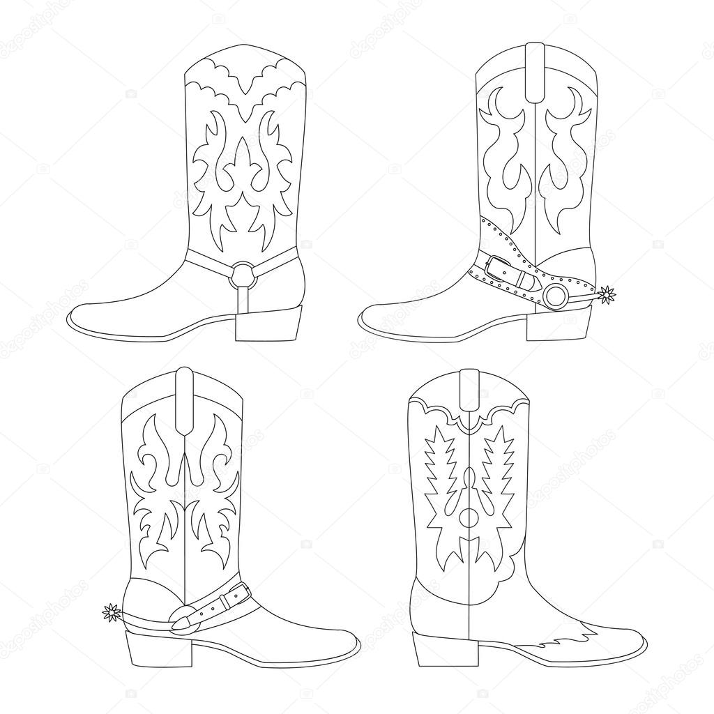 Cowboy Boot Front Drawing