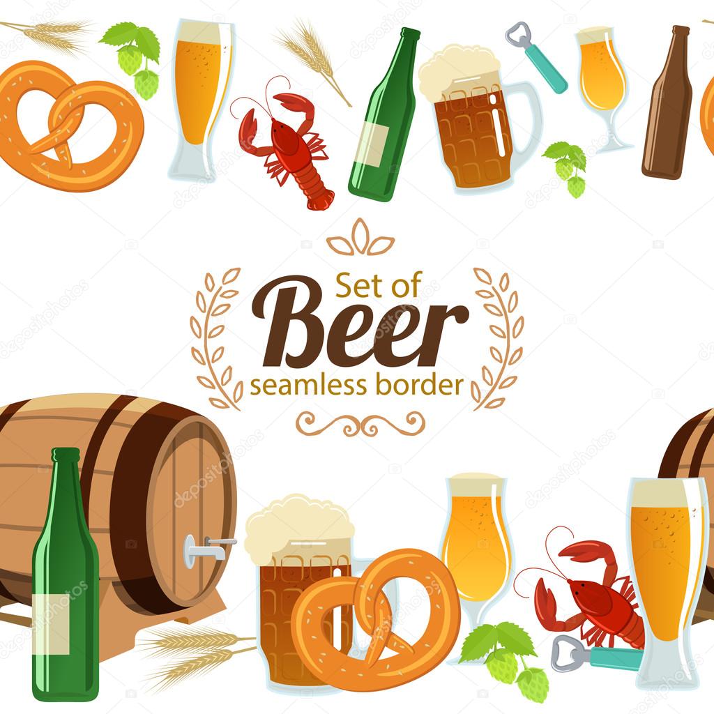 Beer seamless horizontal border Stock Vector Image by ©alffisky.gmail ...
