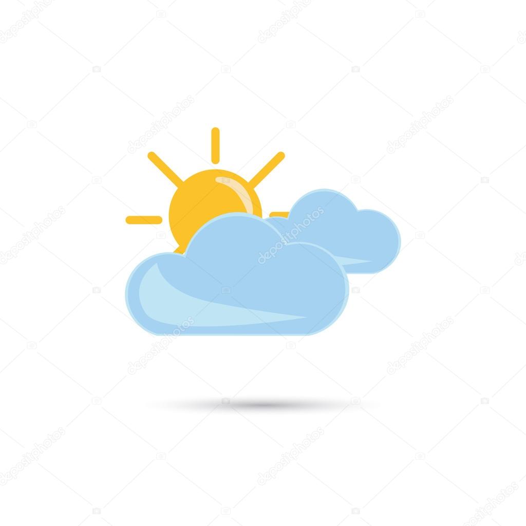 Mostly Cloudy Icon Weather Forecast Icon Vector, Partly Cloudy Solid
