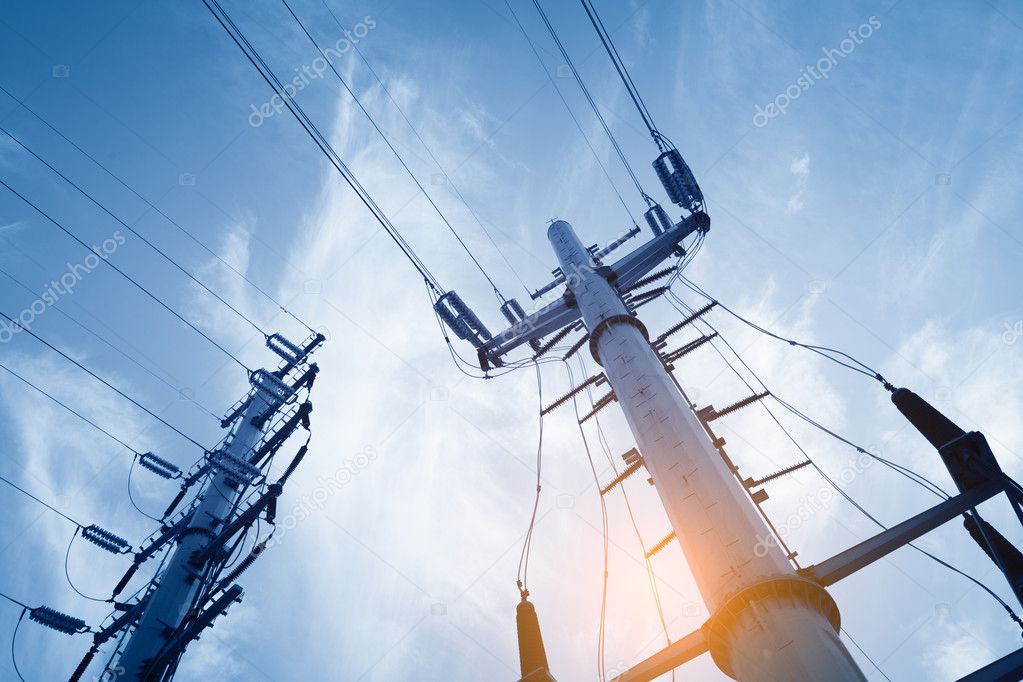 High Voltage Post High Voltage Tower — Stock Photo © 383246559@qq.com ...