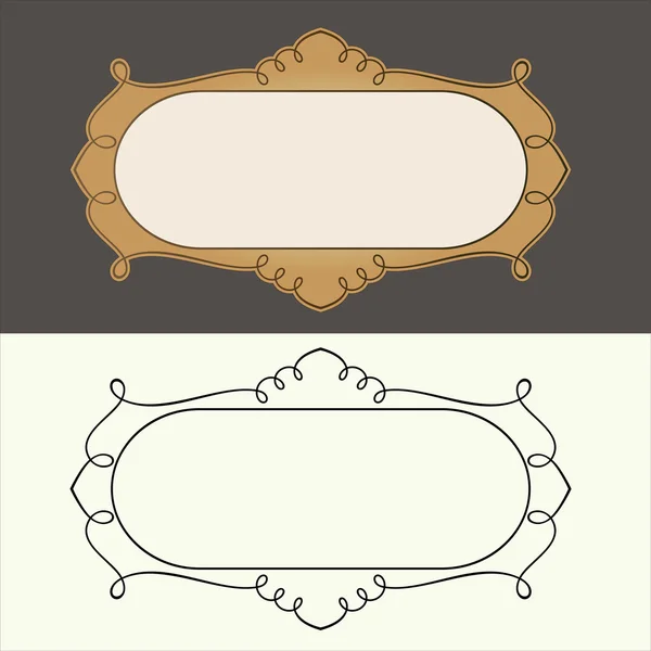 Vector vintage border frame engraving with retro ornament Vector ...