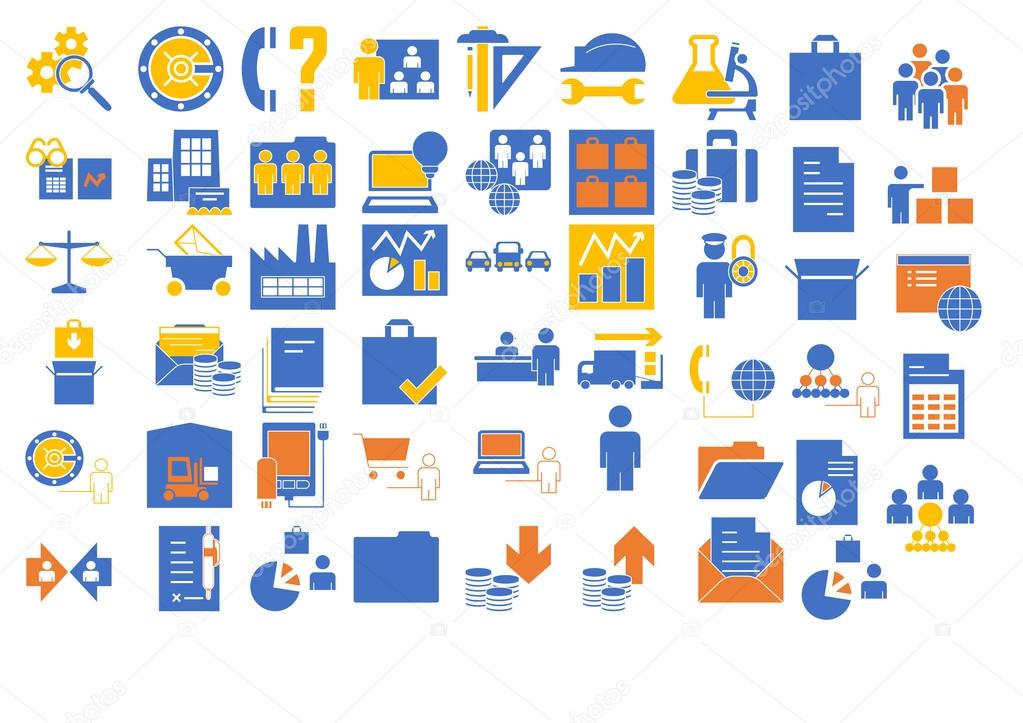 Modern icons set of corporate management and business leader training ...