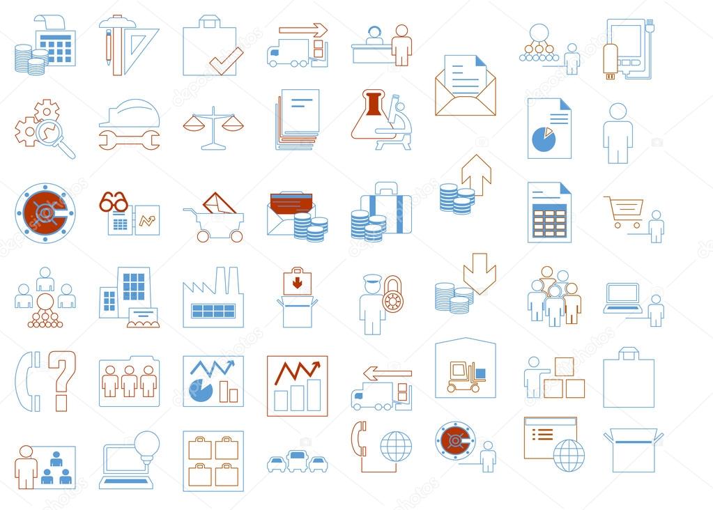 Modern icons set of corporate management and business leader training ...