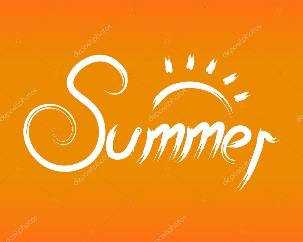 Summer time calligraphic design set.Summer time,summer inscription ...