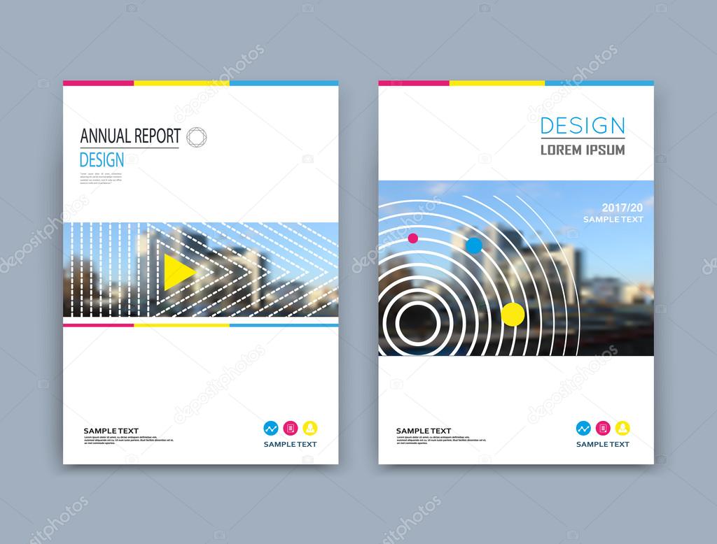 A4 brochure cover design. Abstract round, triangle parts. Art text ...