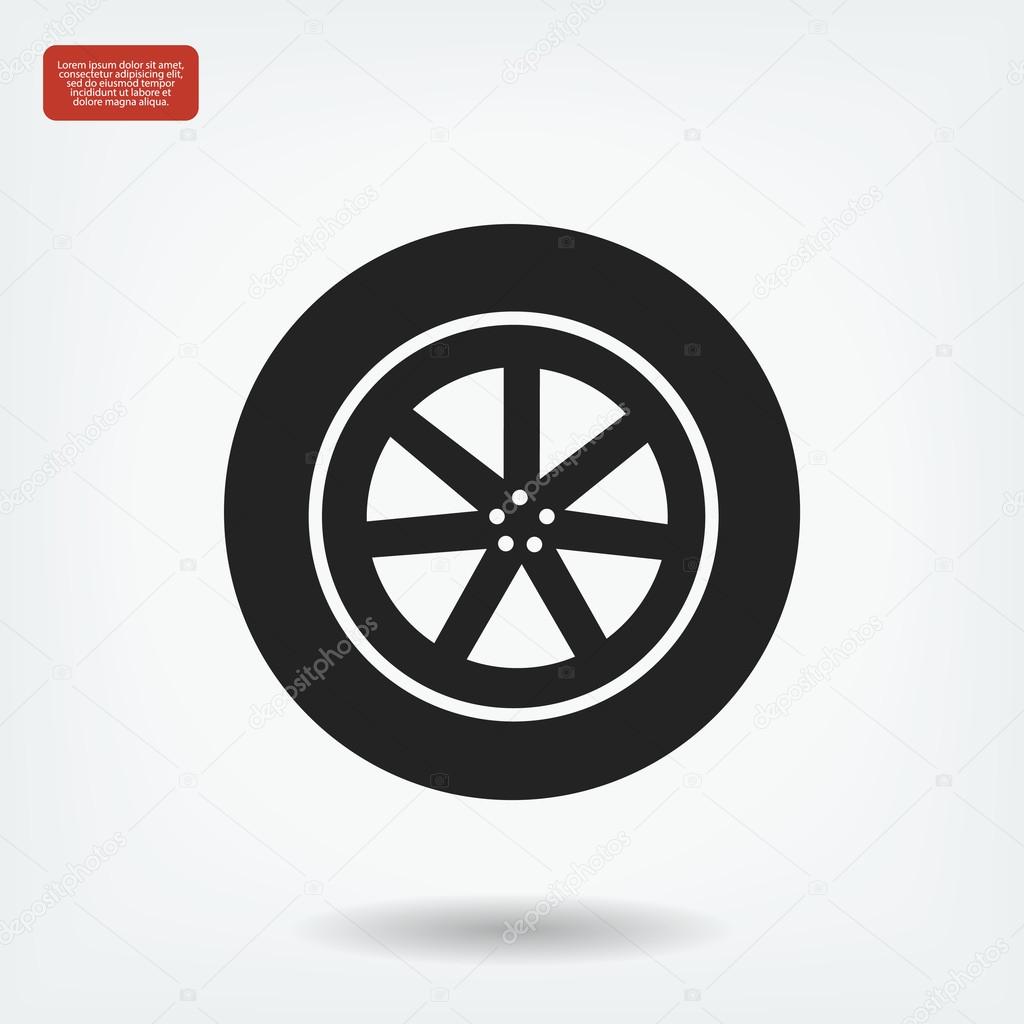 Wheel vector icon Stock Vector by ©SimVA 109155816
