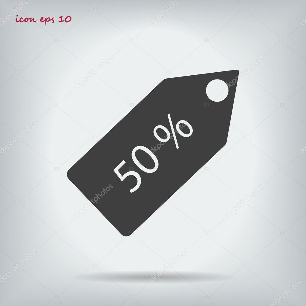 50 % tag icon Stock Vector Image by ©SimVA #110881980