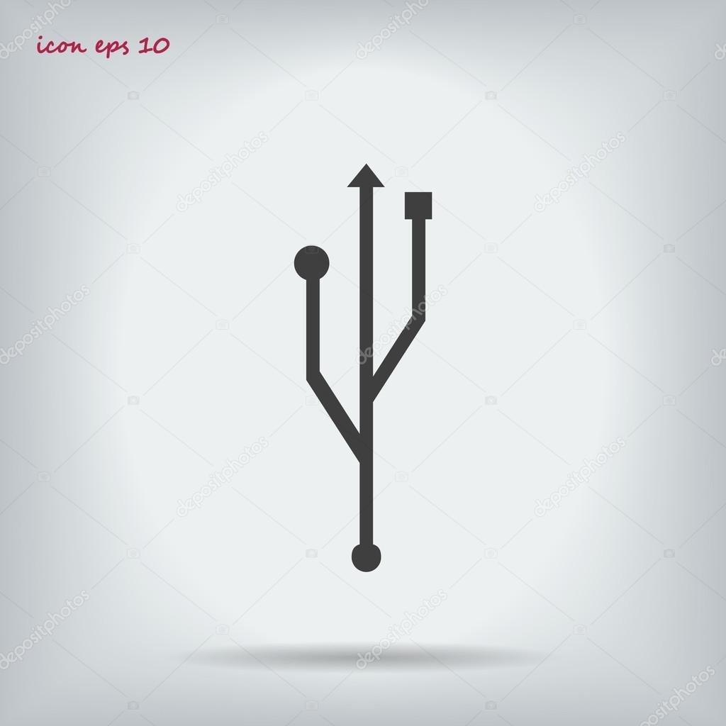 USB symbol icon Stock Vector Image by ©SimVA #110888356
