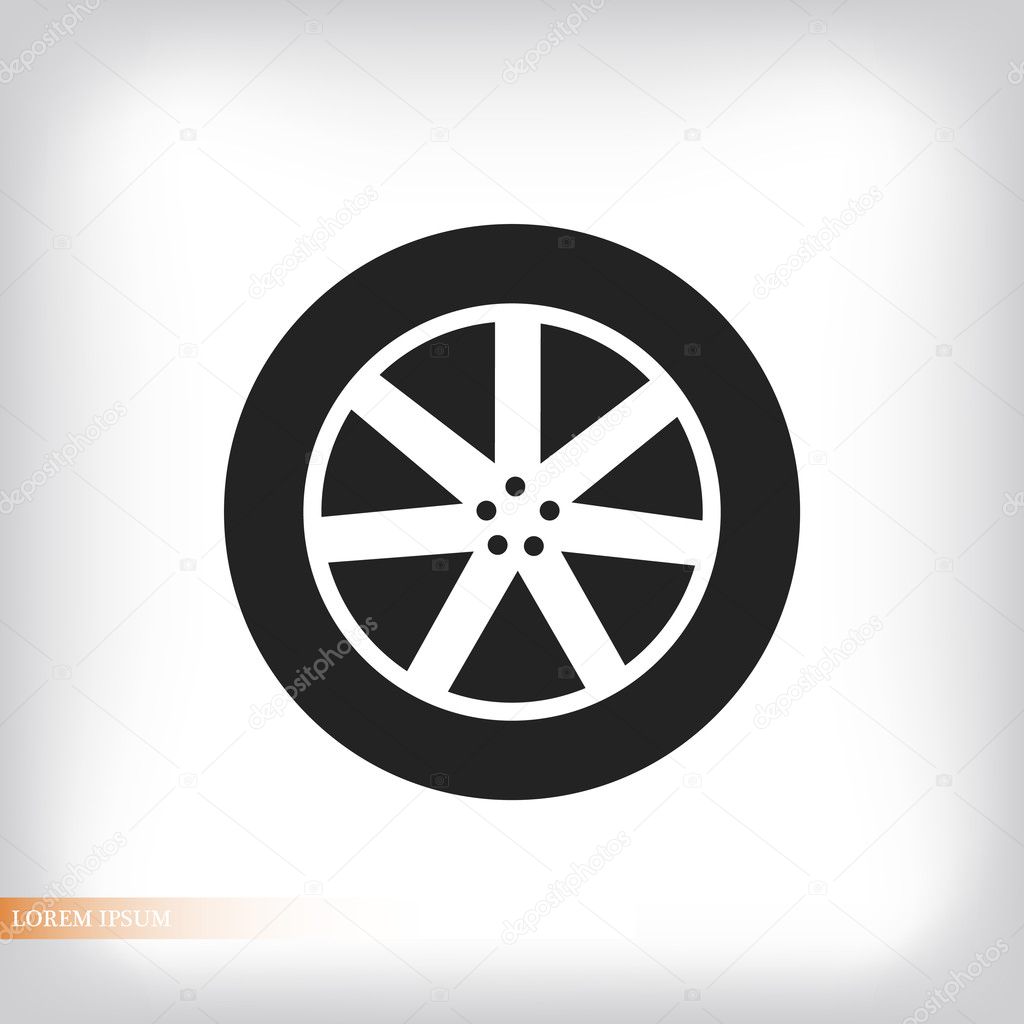 Wheel flat icon Stock Vector by ©SimVA 112865136