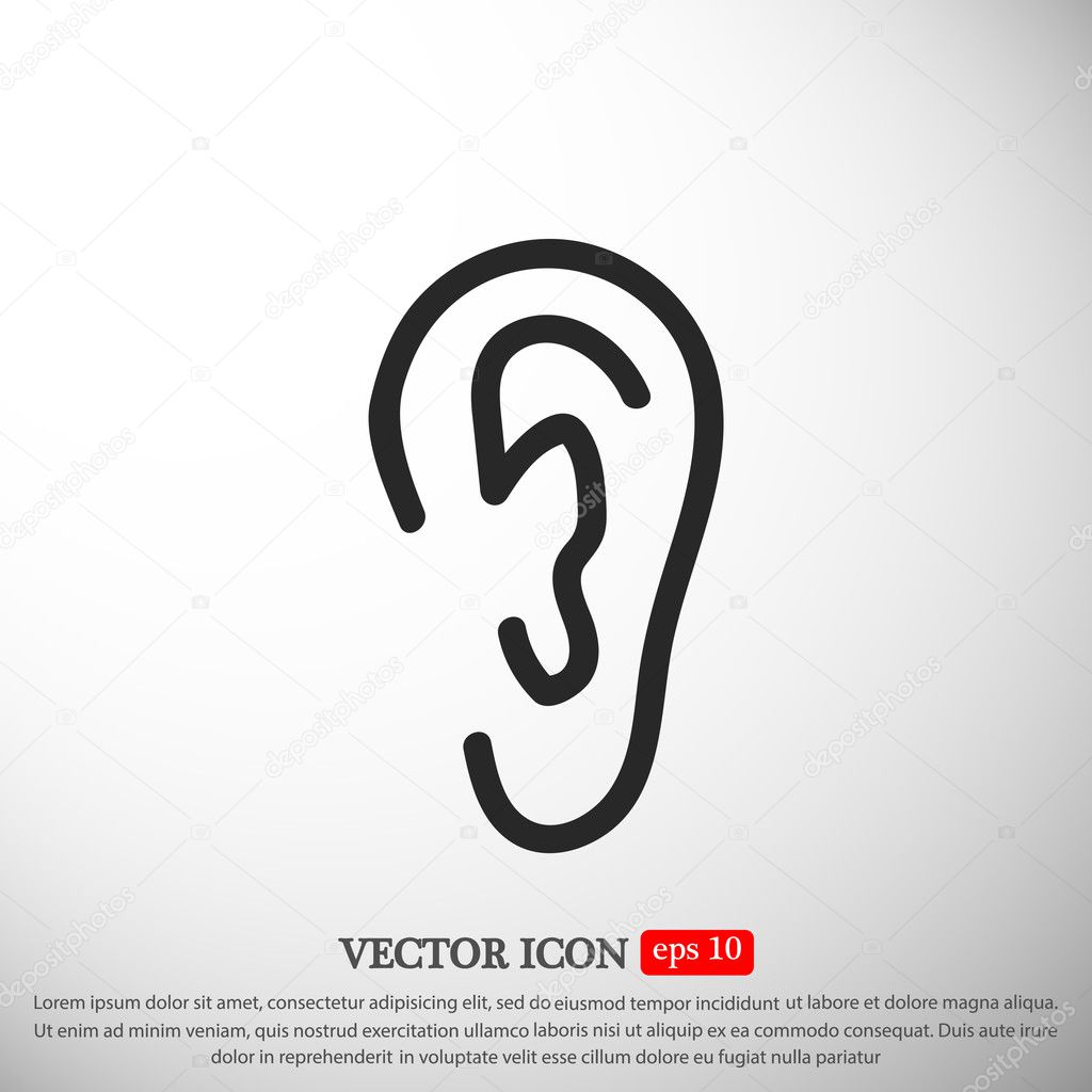 Ear flat icon Stock Vector by ©SimVA 115575262