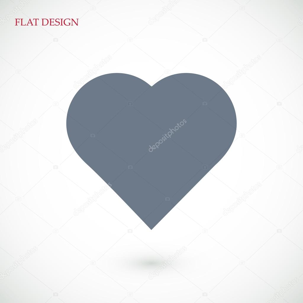 Heart flat icon Stock Vector by ©SimVA 117403162
