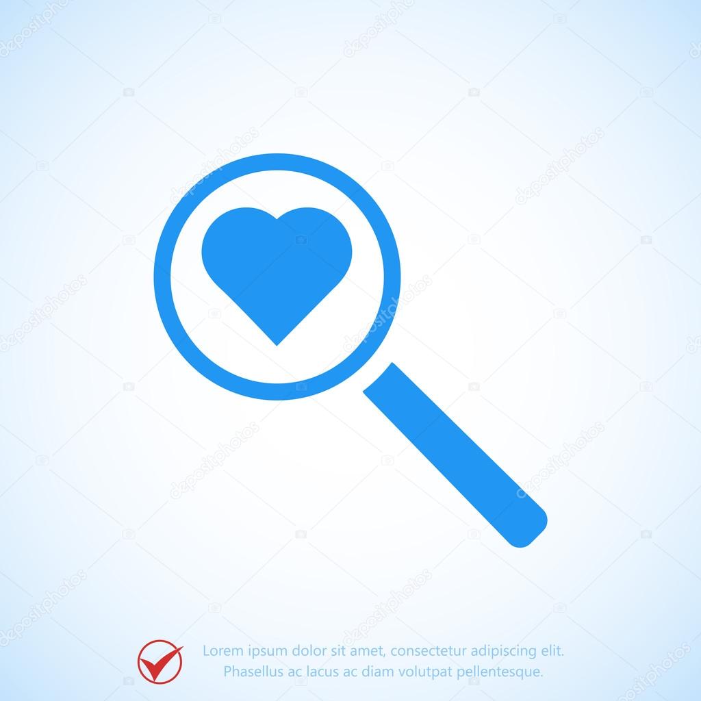 Heart search icon Stock Vector by ©SimVA #121903164