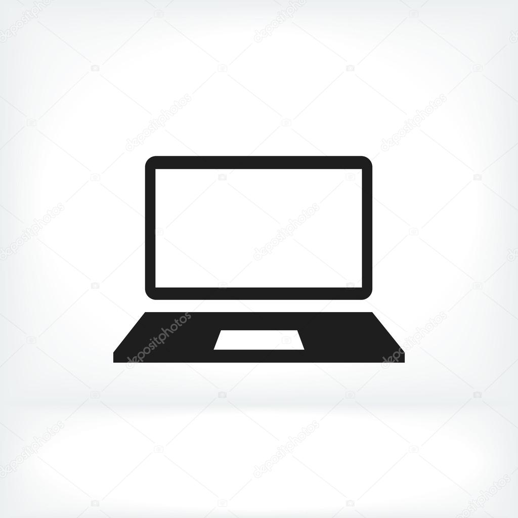 Piktogramm des Laptop-Computers flaches Symbol - Vektorgrafik ...