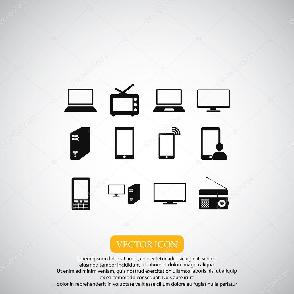 Communication devices icons Stock Vector Image by ©SimVA #96930292