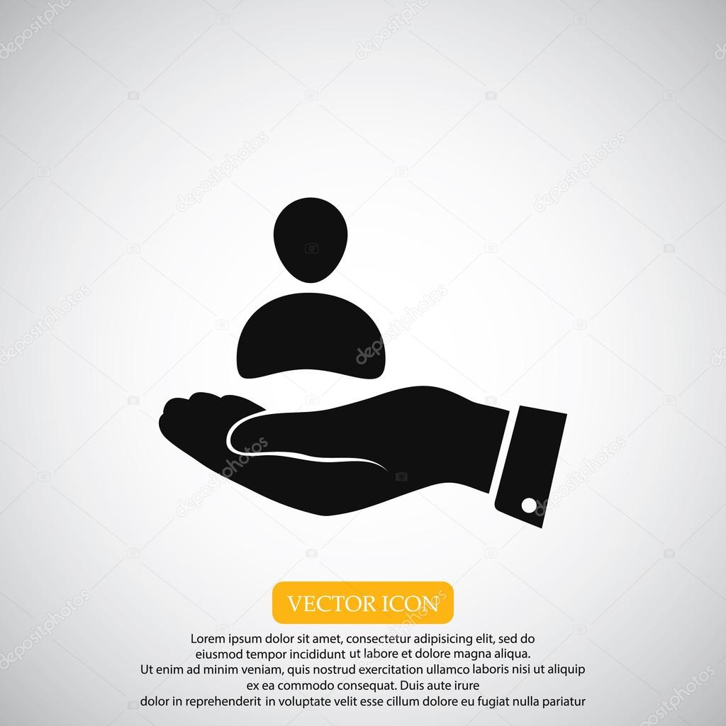 Businessman in hand icon — Stock Vector © SimVA #96930522