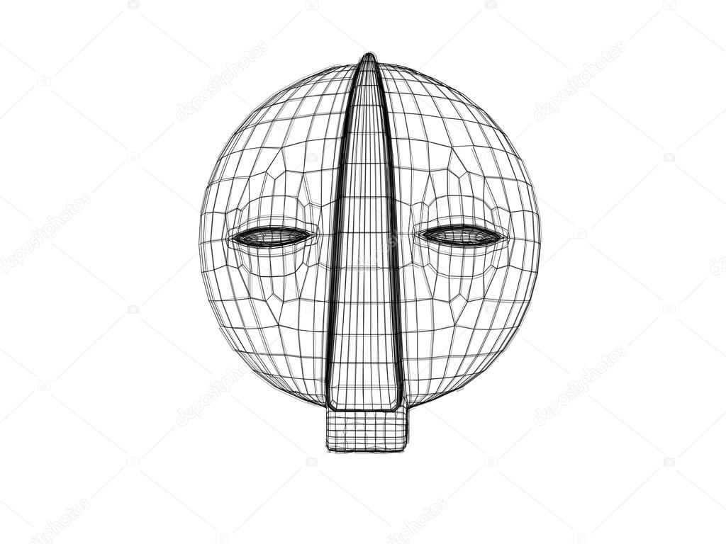 3d mask wireframe Stock Illustration by ©fares139.hotmail.com #110964662