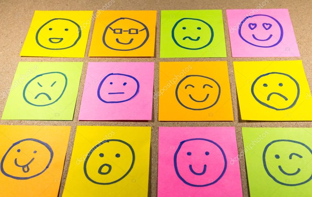 Crumpled Sticky Note Emoticons — Stock Photo © DaLiu #116657020