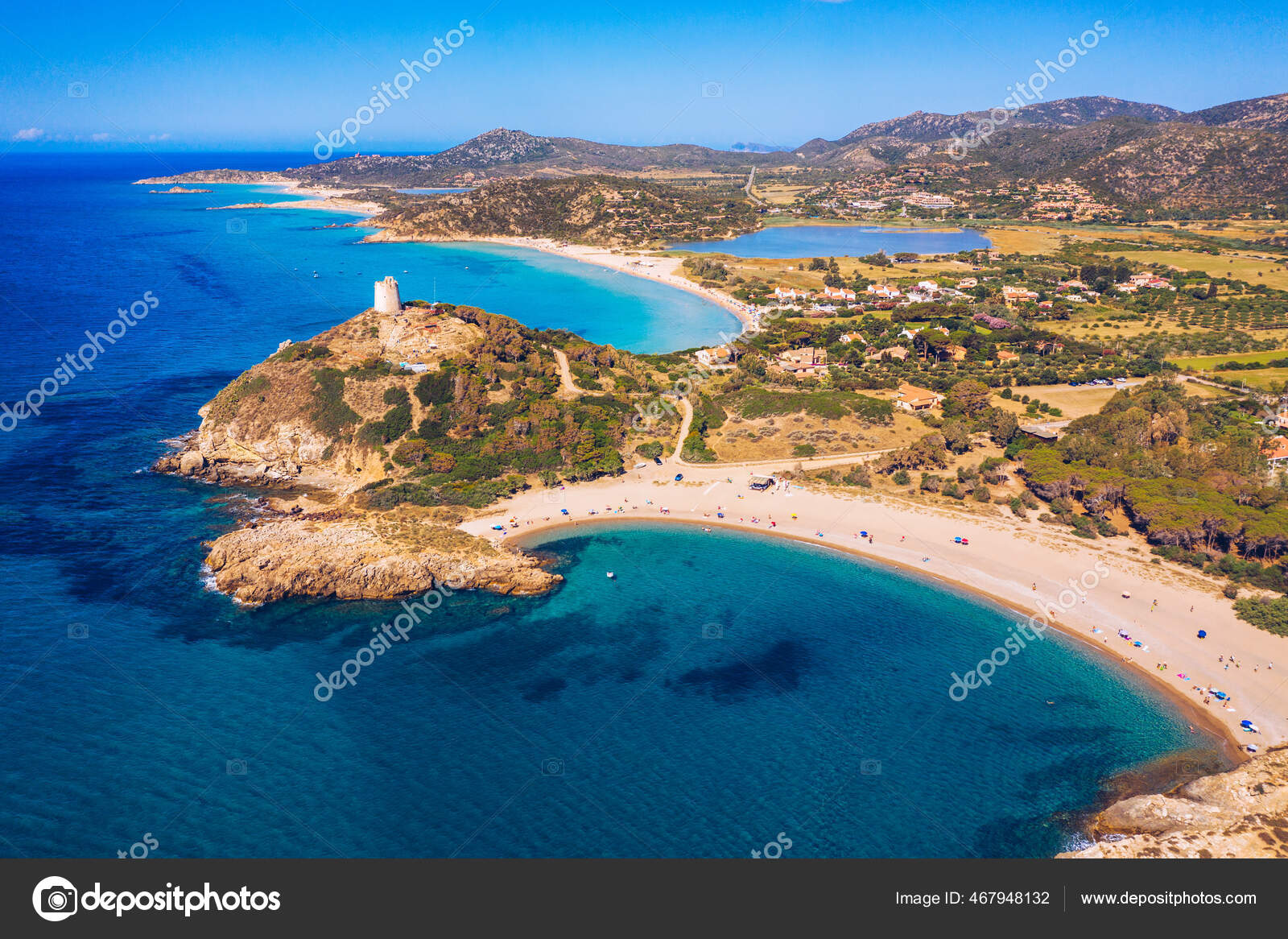 Torre Chia View Flying Drone Acropoli Bithia Torre Chia Tower — Stock ...