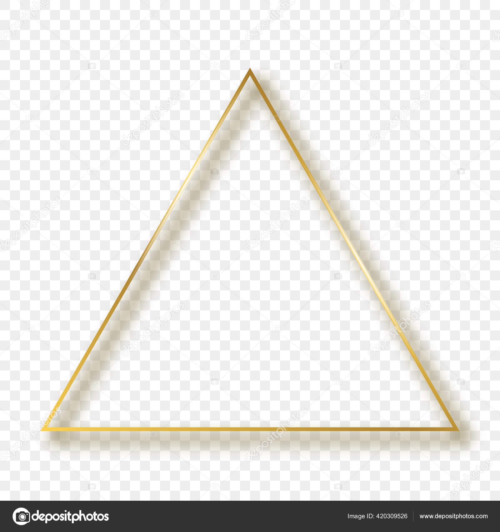 Gold glowing triangle frame with shadow Stock Vector by ©DniproDD 420309526