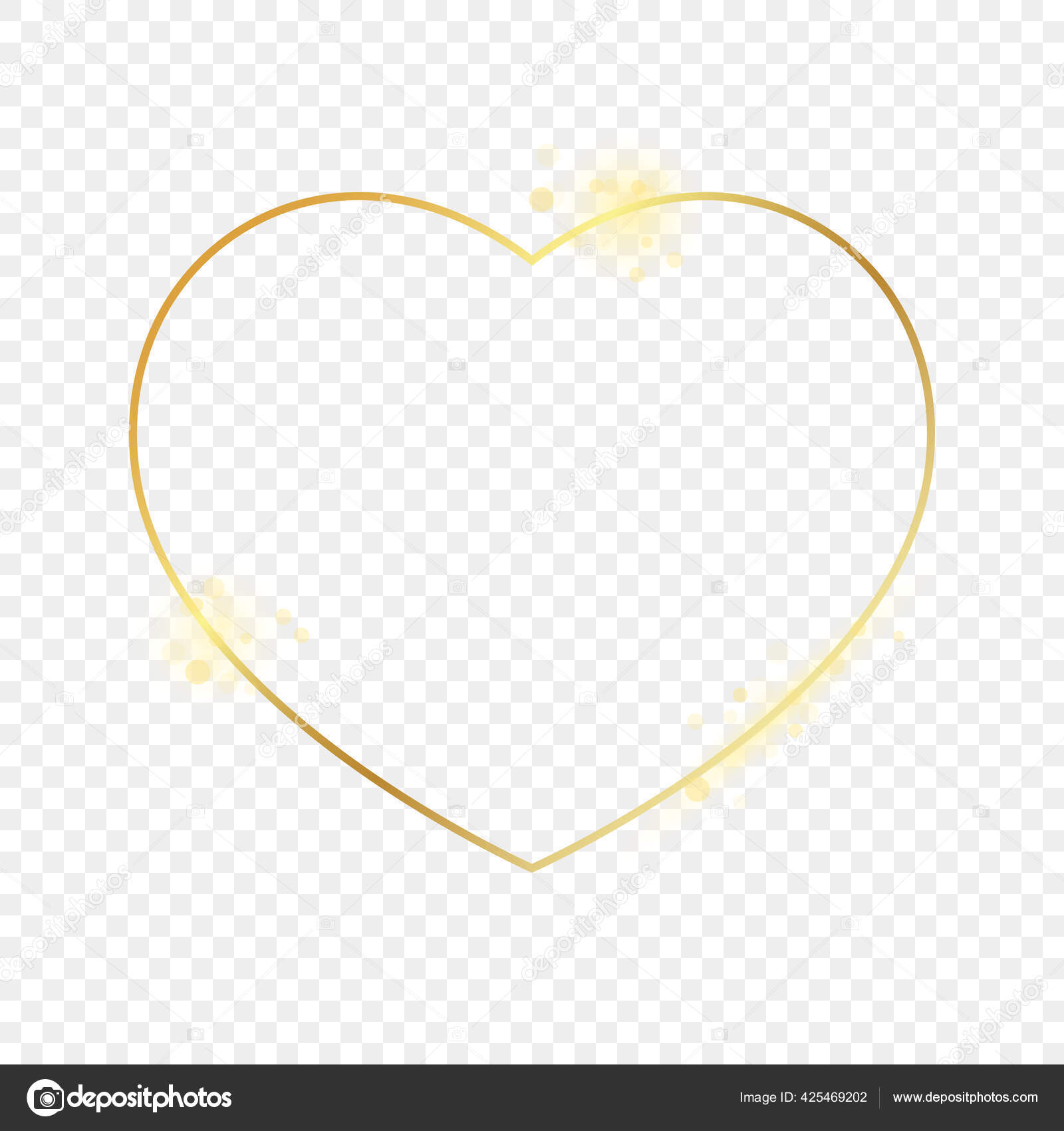 Gold glowing heart shape frame Stock Vector Image by ©DniproDD #425469202