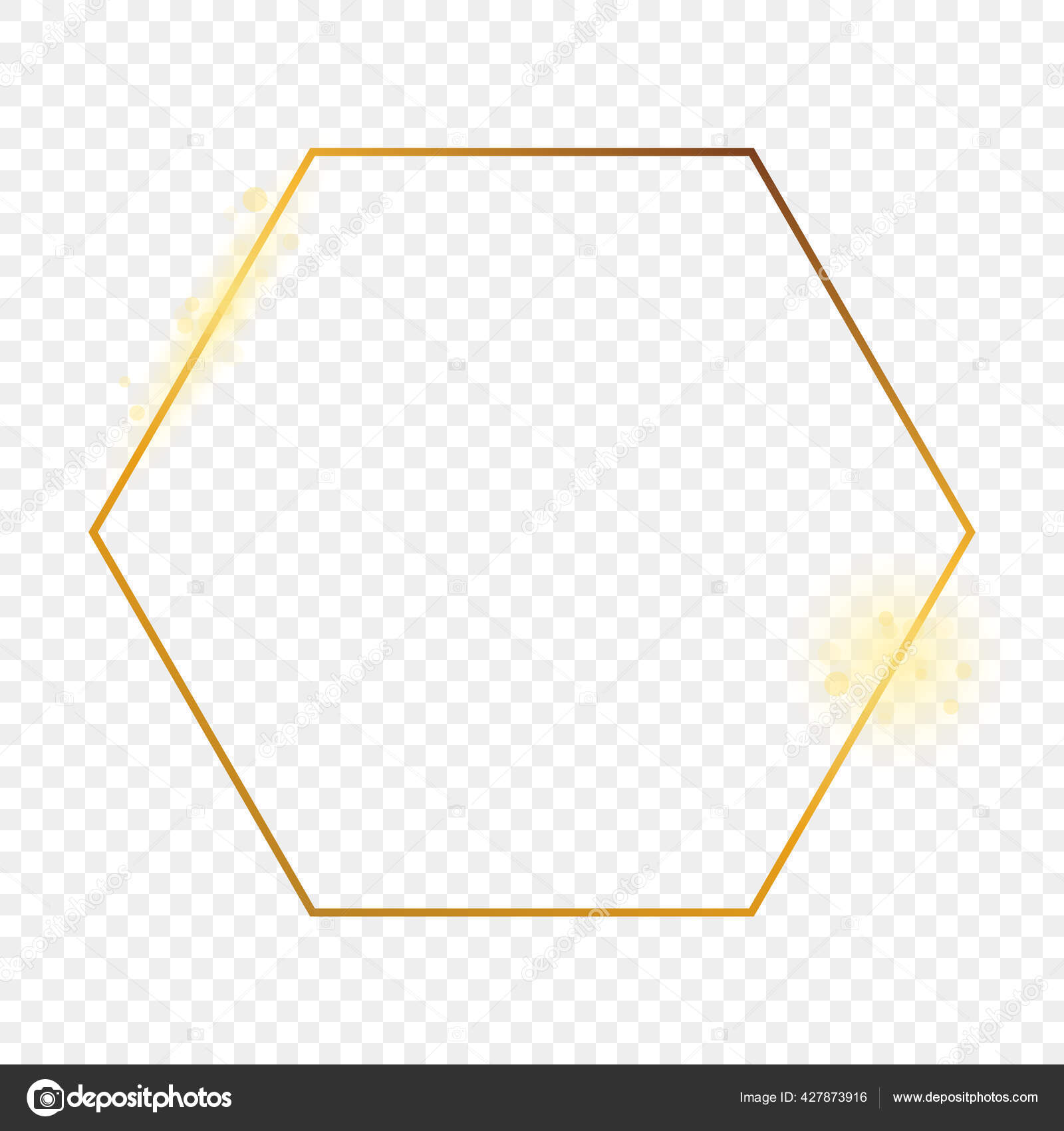 Gold glowing hexagon frame Stock Vector by ©DniproDD 427873916