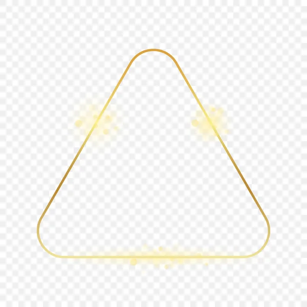 Bingkai Segitiga Bulat Bercahaya Emas Mawar Diisolasi Pada Latar ...