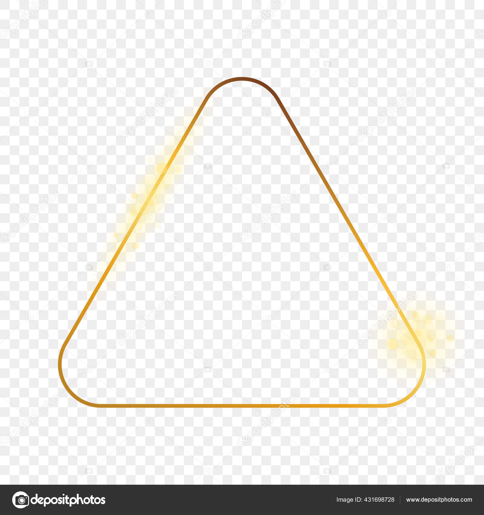 Gold glowing rounded triangle frame Stock Vector by ©DniproDD 431698728