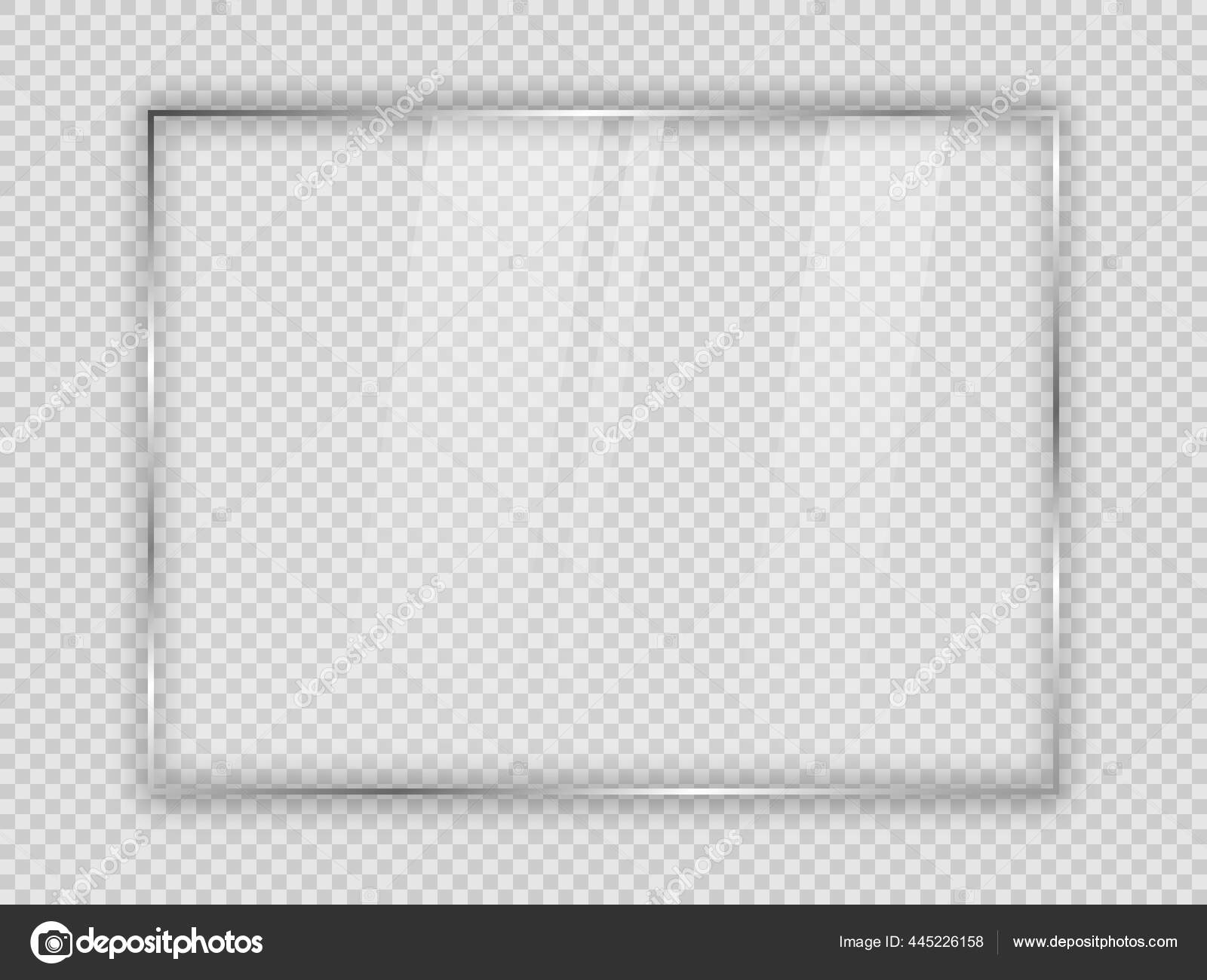 Placa Vidrio Marco Rectángulo Aislado Sobre Fondo Transparente ...