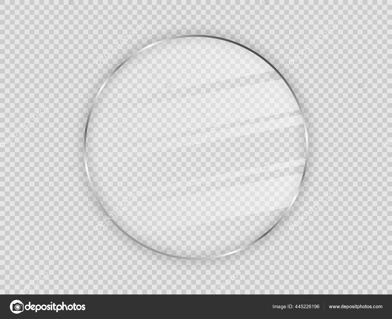 Glass Plate Circle Frame Isolated Transparent Background Vector ...