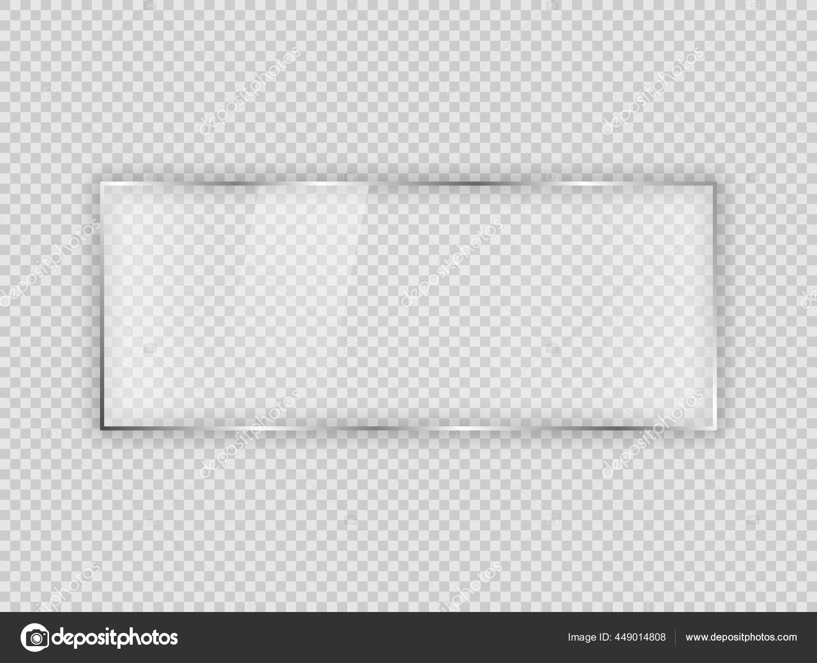 Glass Plate Rectangle Frame Isolated Transparent Background Vector ...