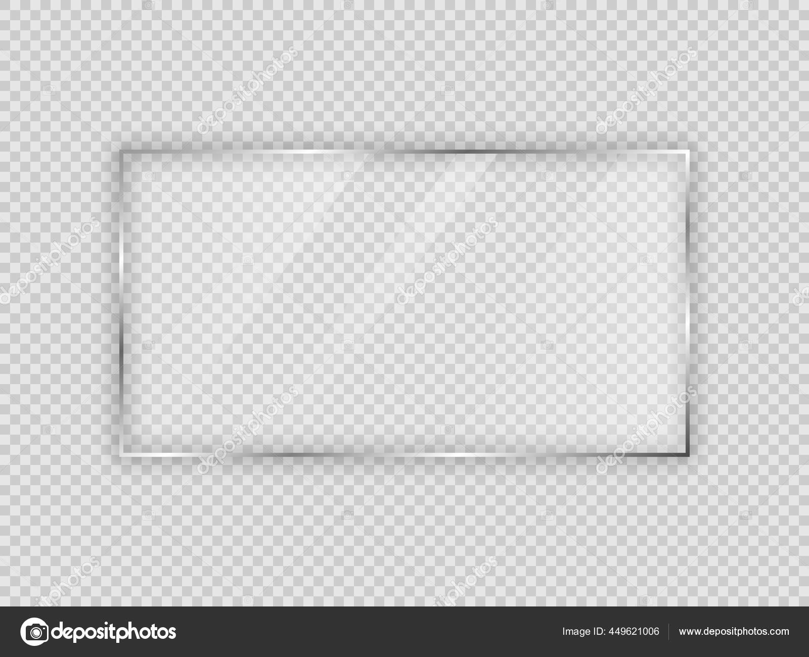 Glass Plate Rectangular Frame Isolated Transparent Background Vector ...